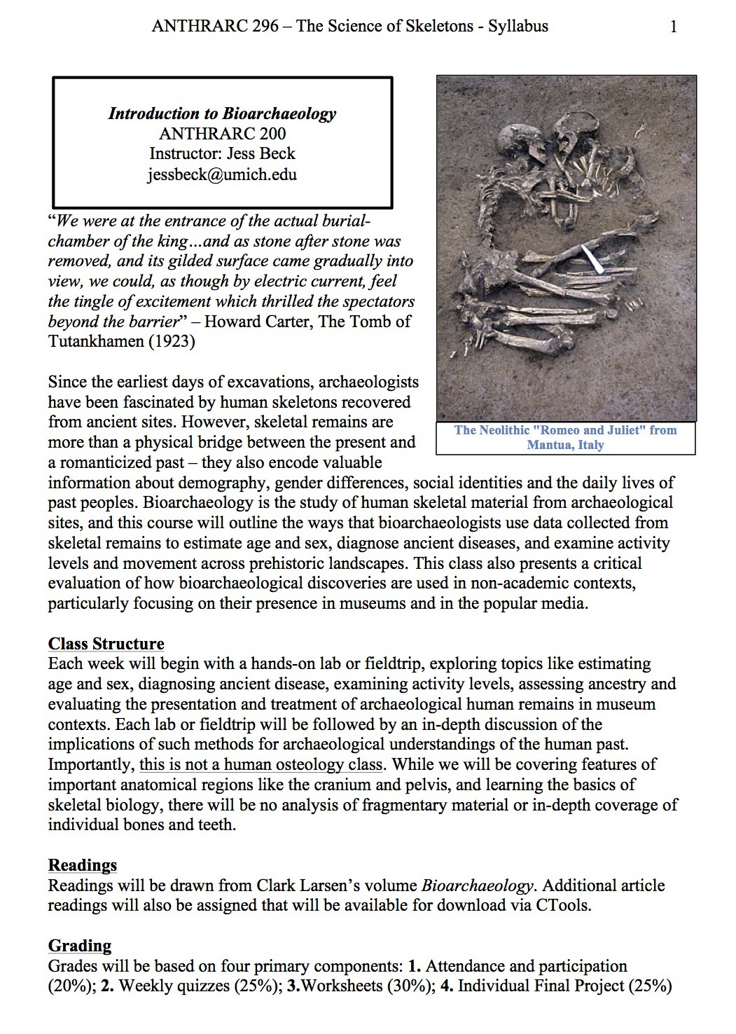Syllabus: The Science of Skeletons – Introduction to Bioarchaeology ...